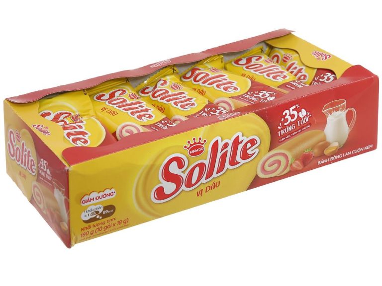 Bánh bông lan cuộn kem vị dâu Solite 180g - TuoiMart.vn
